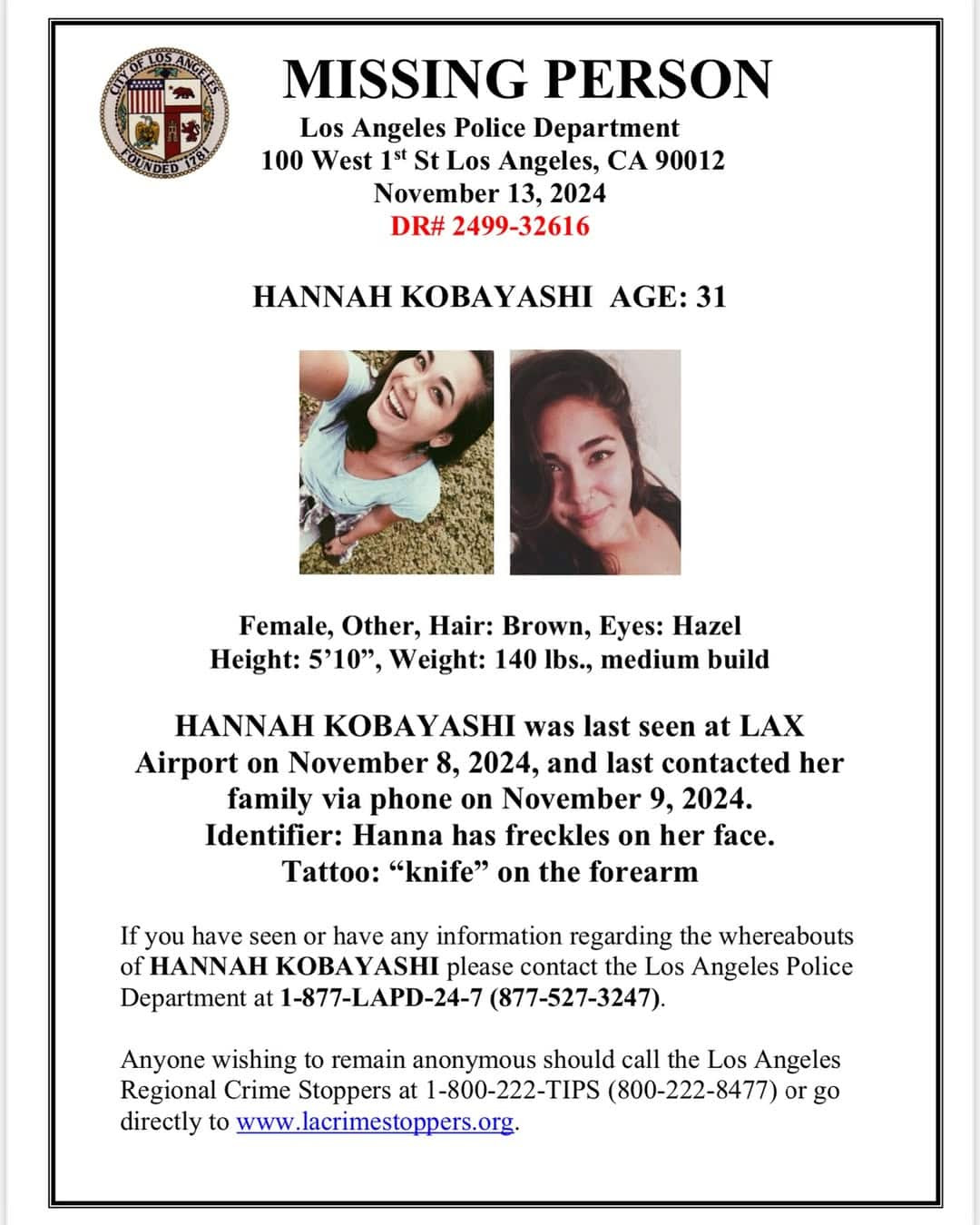 Hannah Kobayashi's Missing Person Case: Key Updates | Los Angeles Magazine