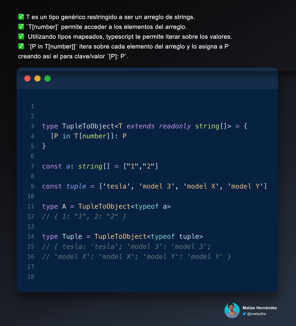 Typescript: Convertir una Tupla/Arreglo en un Objeto | Matías