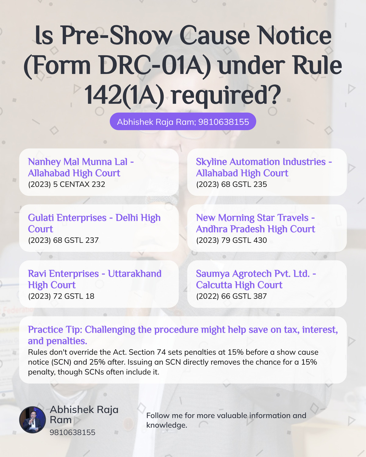 Pre-Show Cause Notice DRC-01A: Legal Insights | Abhishek Raja "Ram"