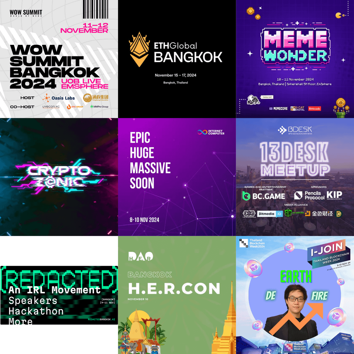 8 Crypto and Web3 Events in Bangkok, Nov 2024 | EarthDeFIRE
