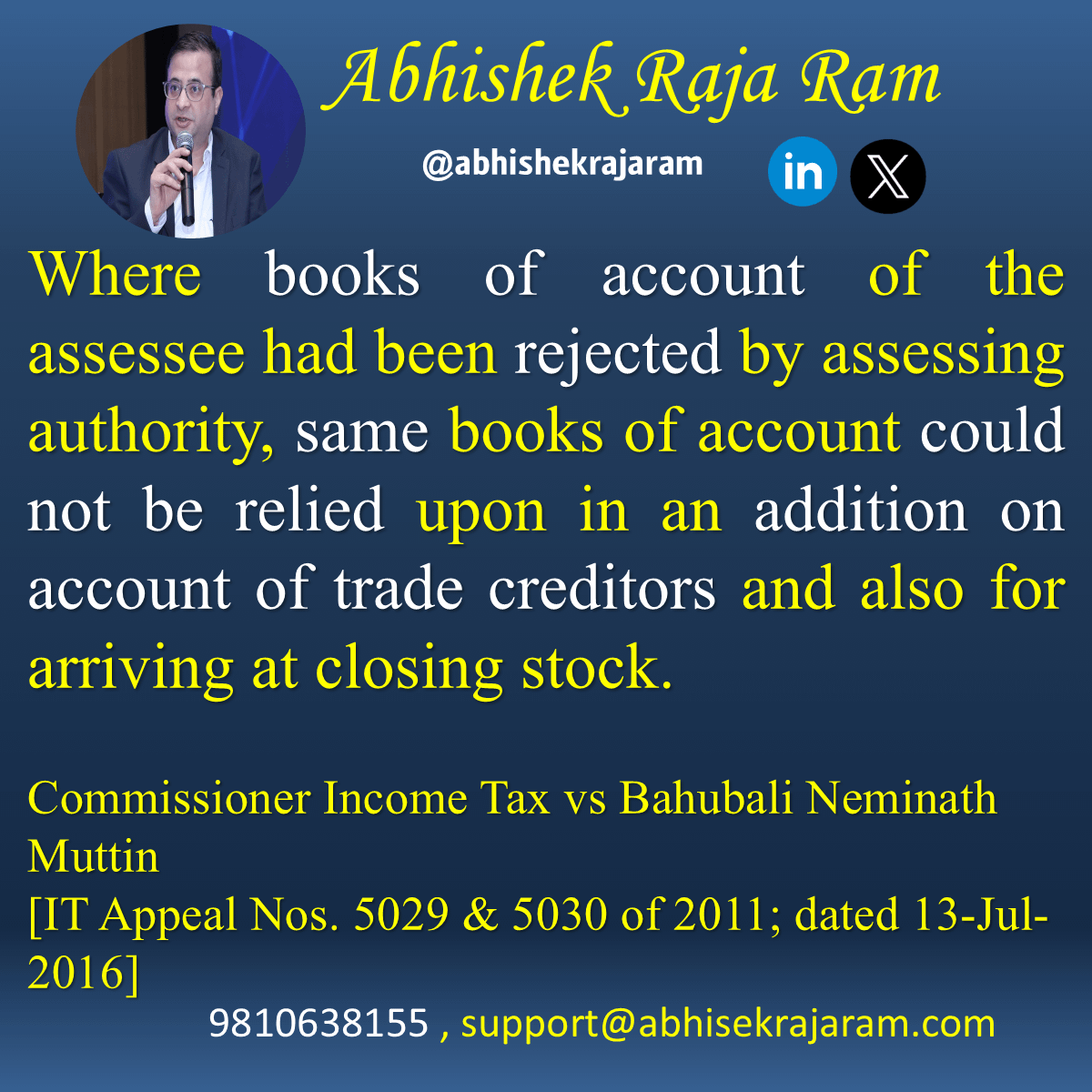 Legal Principle Upheld by High Court | Abhishek Raja "Ram"