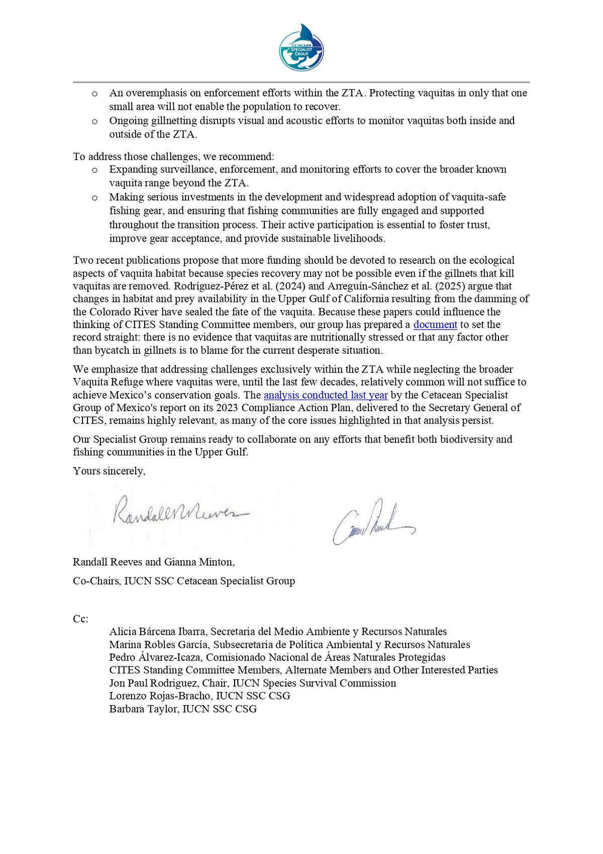 IUCN Cetacean SG Letter to CITES Secretary General posted | Cetacean ...