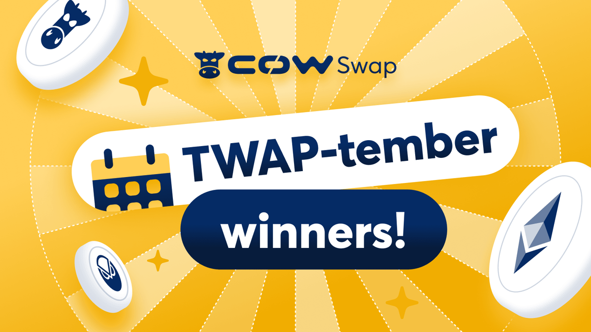 Announcing the TWAP-tember Grand Prize Winner | CoW DAO