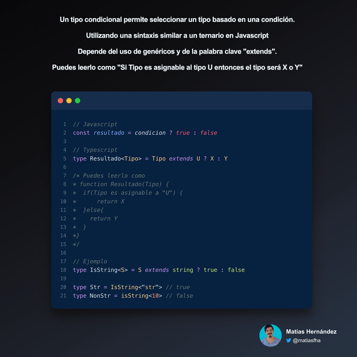 Typescript: Tipos Condicionales | Matías