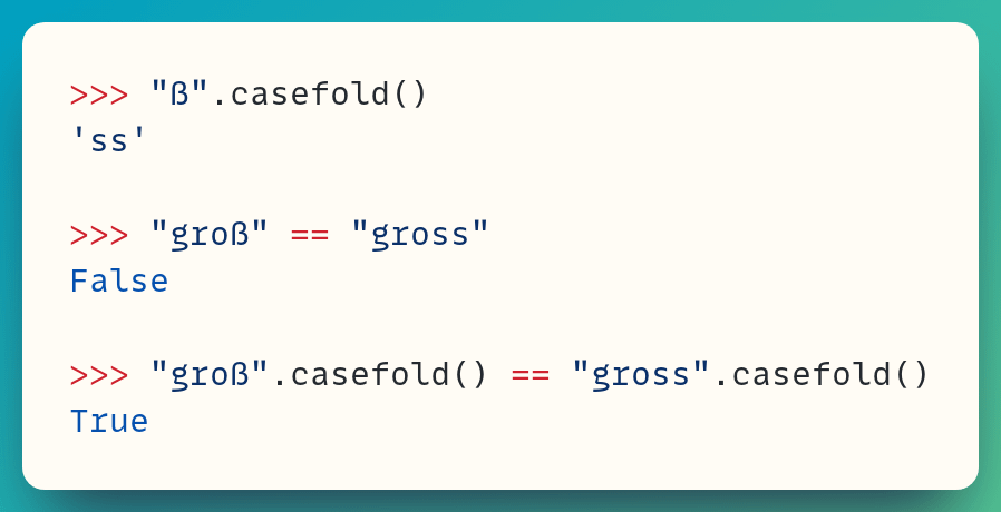 Using `casefold()` | Stephen Gruppetta